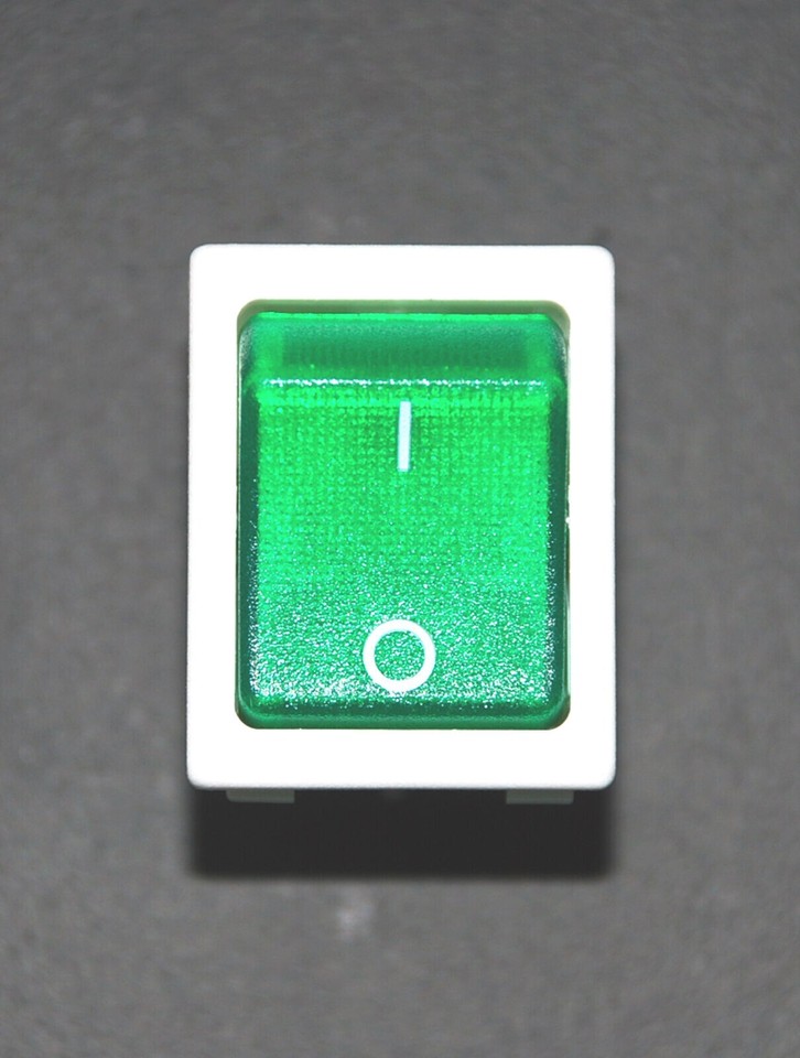 2pc EVEREL Rocker Switch SX82 82.xx.8 4P 20A 125VAC 16A 250VAC Green ...