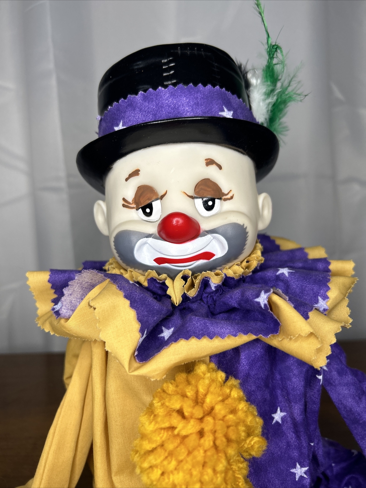 OOAK Plastic Cloth Sad Clown Hand Painted Face figure | eBay