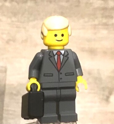 LEGO Minifig Businessman Manager Boss Lawyer Attorney Red Tie Blond ...