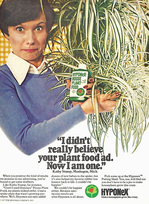 1977 Hyponex House Plant Food Kathy Stump Muskegon vtg Print Ad ...