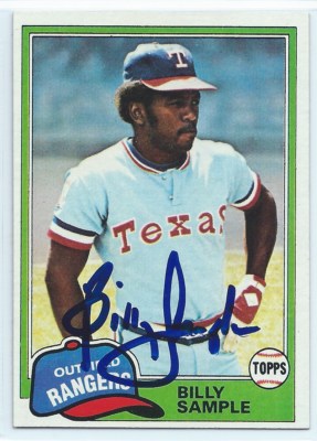 Billy Sample signed 1981 Topps baseball card Texas Rangers autograph ...