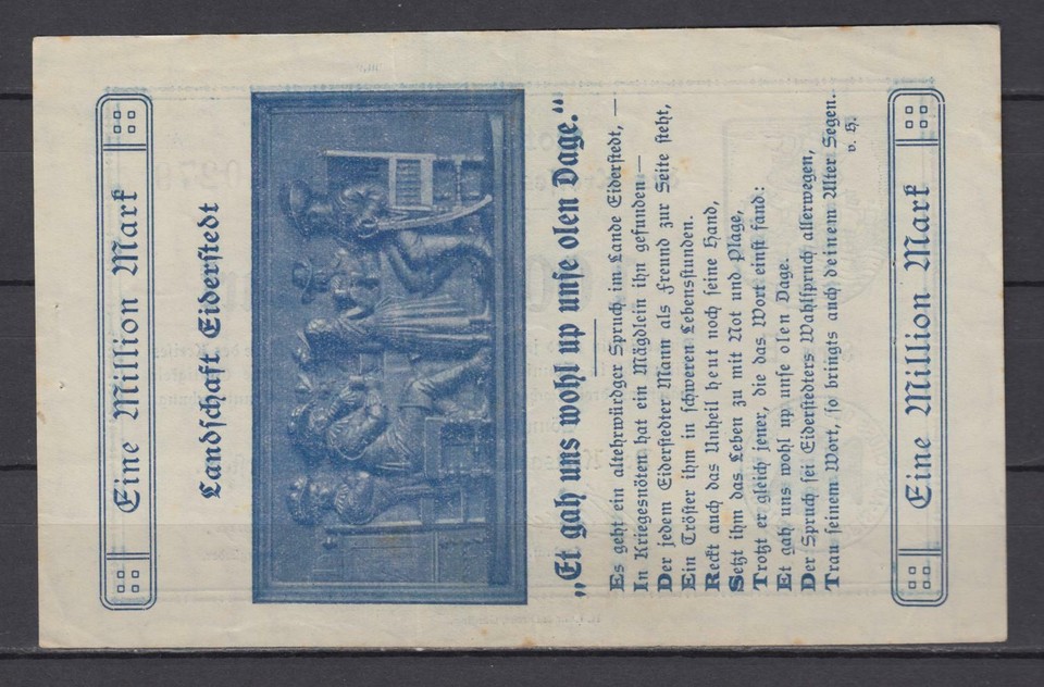 Tönning - Kreis Eiderstedt - 1 Million Mark - Serie E (4069) | eBay UK