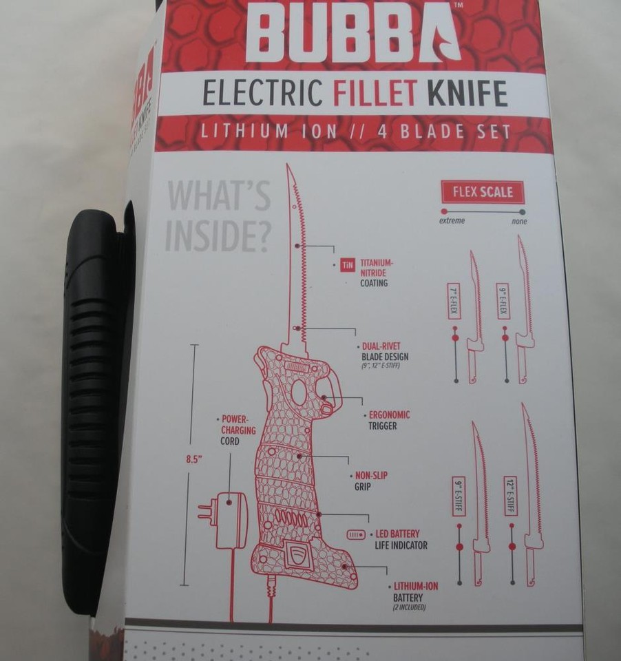Bubba 1095705 Lithium Ion Battery Powered Electric Fillet Knife ...
