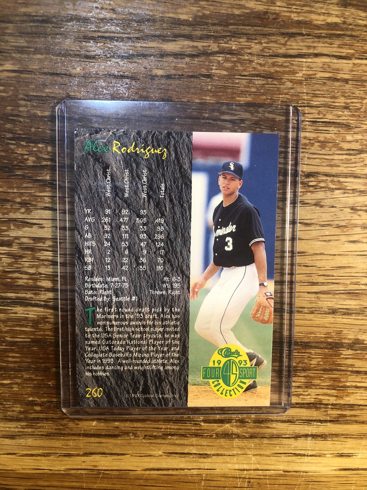 1993 Alex Rodriguez Classic Rookie Baseball Card #260 | eBay