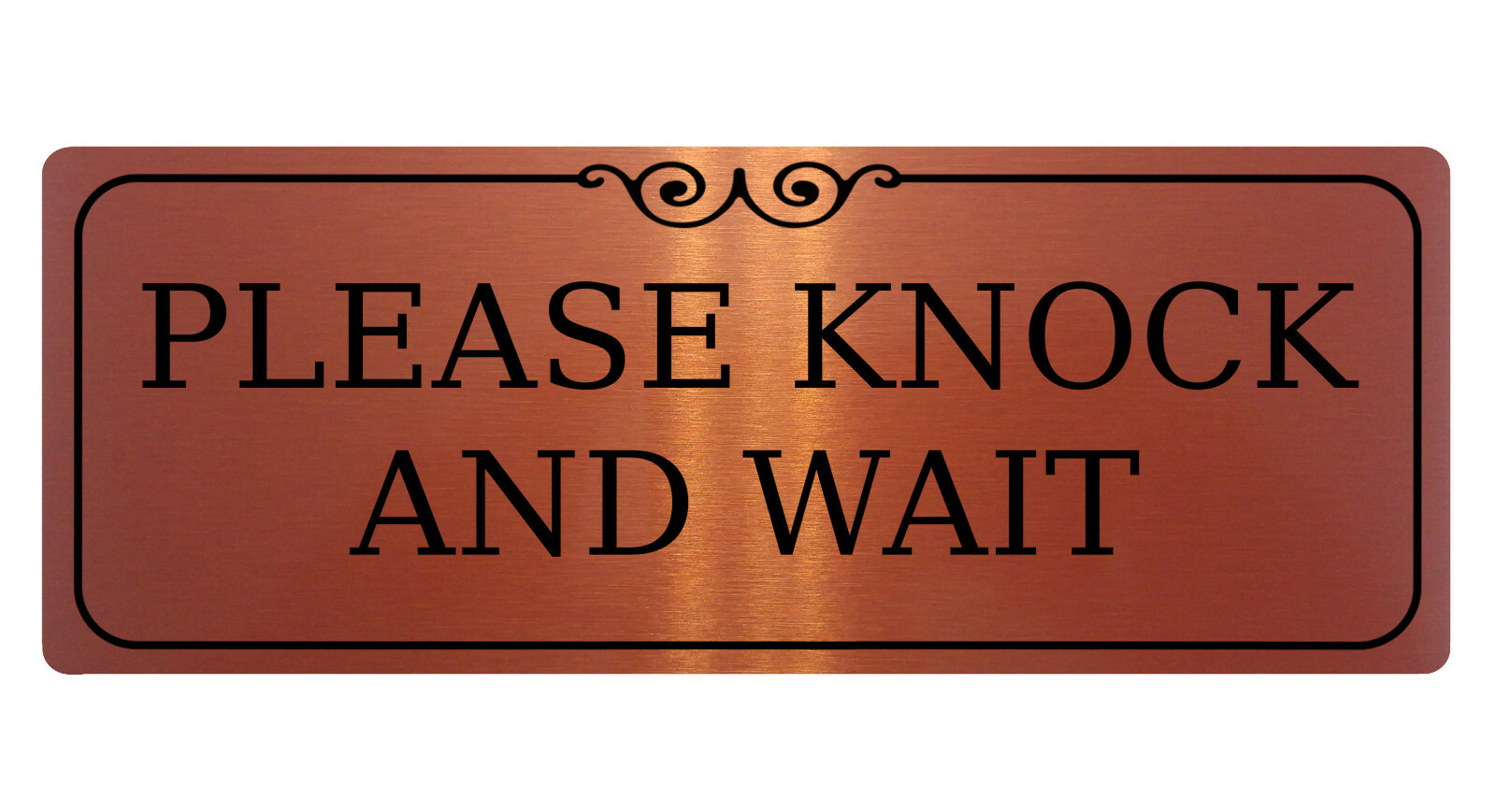 243 PLEASE KNOCK & WAIT Metal Aluminium Door Sign Plaque House Office ...