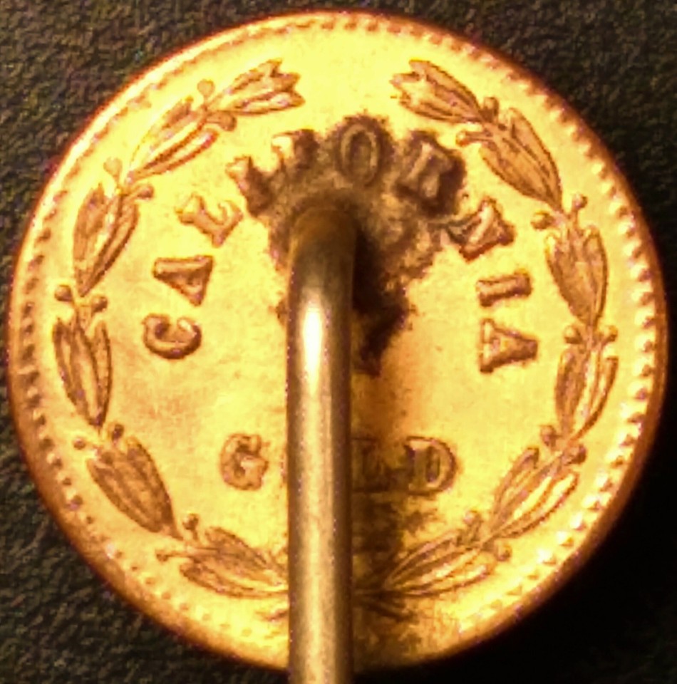 MULE? 1858 California Gold 1/2. Wreath 4a token/charm/ingot/bar/pin ...