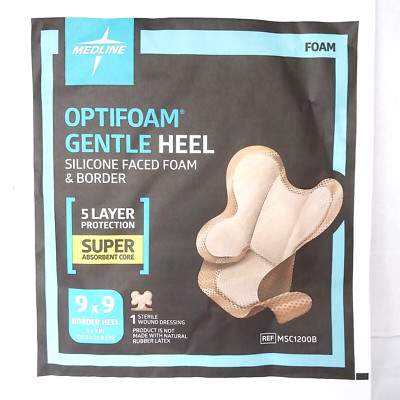 Medline Optifoam Gentle Heel Silicon Faced Foam Border Sterile Dressing ...