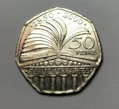 50p Fifty Pence Coin Anniversary Public Libraries Act 2000 Rare | eBay UK