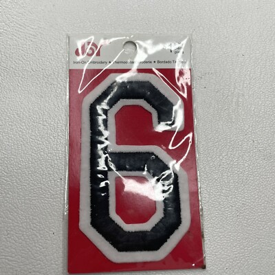 In Package Approx. 3” Black & White Number 6 (#6) Patch P020 | eBay