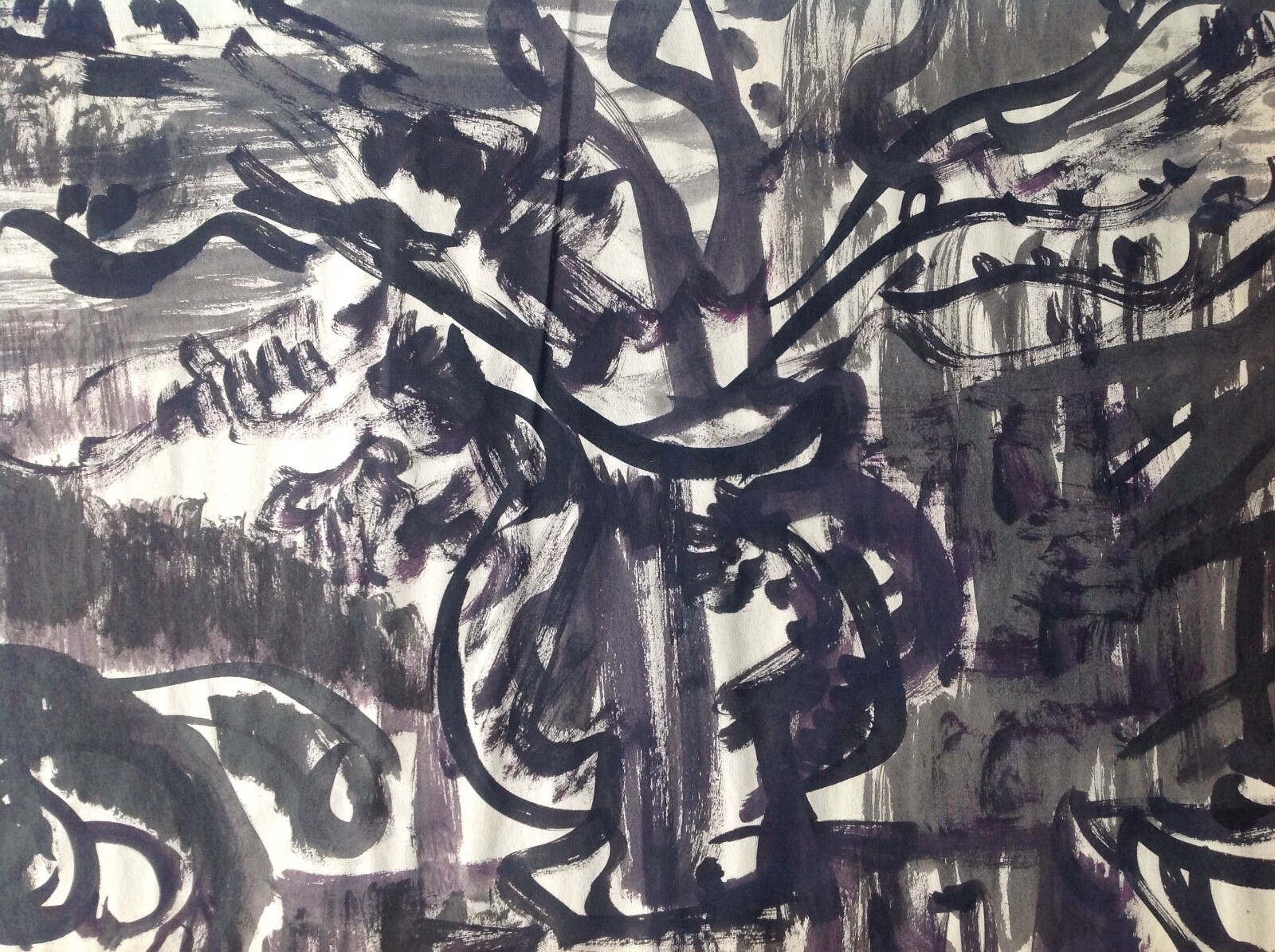 Jacques CHEVALIER (1924-1999) Grande Gouache IV 1960 Abstrait 65x100cm ...