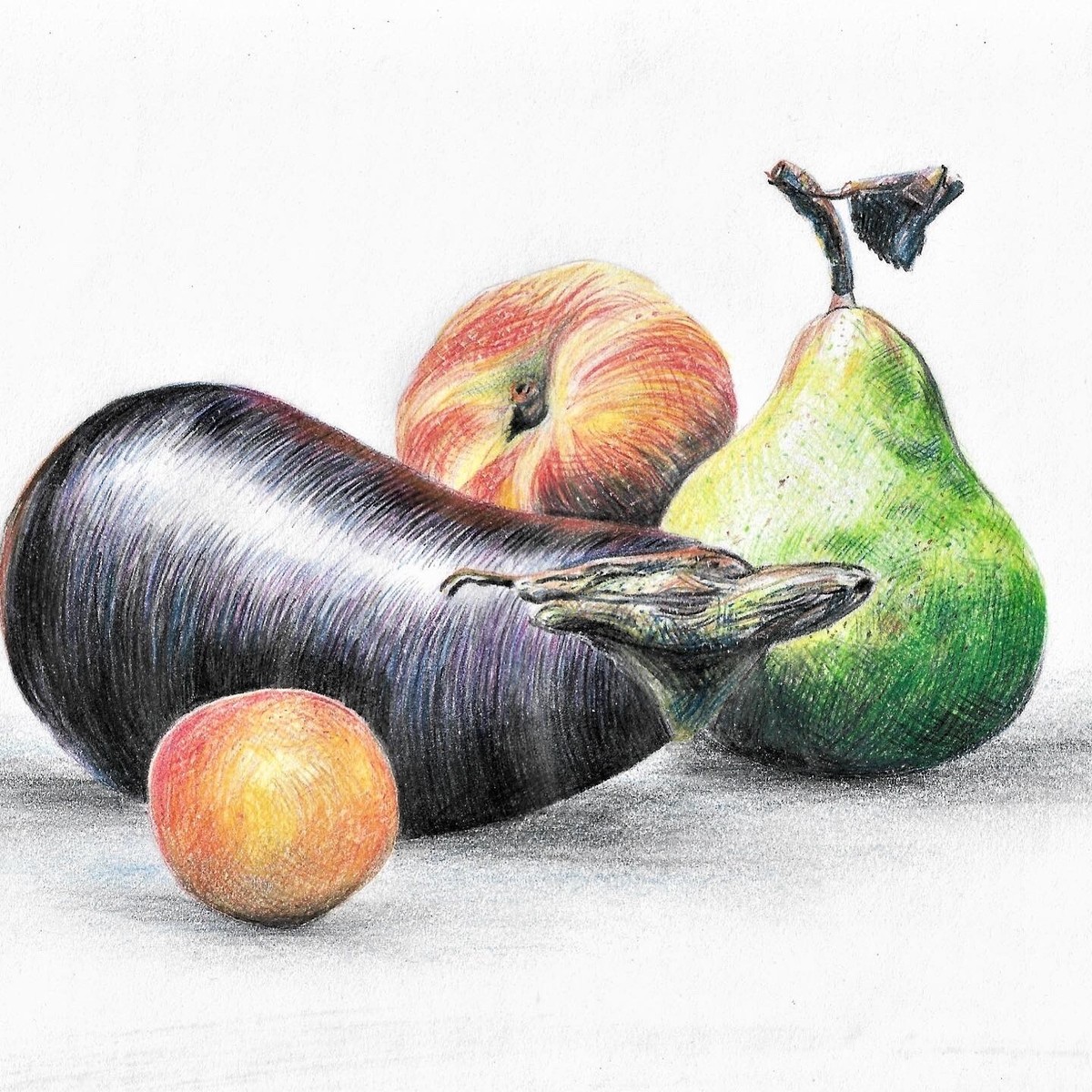 Fruit Still Life Drawing