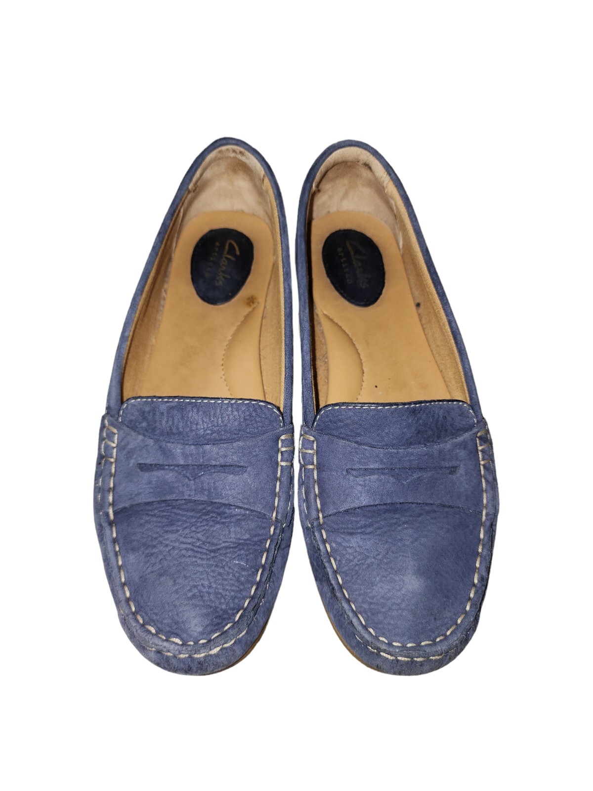 Clarks Blue Suede Leather Penny Loafer Artisan Women’… - Gem