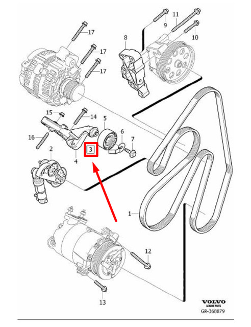 VOLVO S60 MK2 AUXILIARY BELT DRIVE IDLER ROLLER 31330982 ORIGINAL for ...