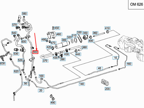 NEW MERCEDES-BENZ C W205 FUEL RETURN LINE A6260700232 ORIGINAL | eBay