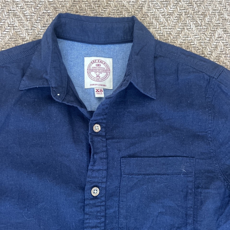 Men’s Fat Face Linen Blend Shirt / Navy / Size XS Tall / Nearly New ️ ...