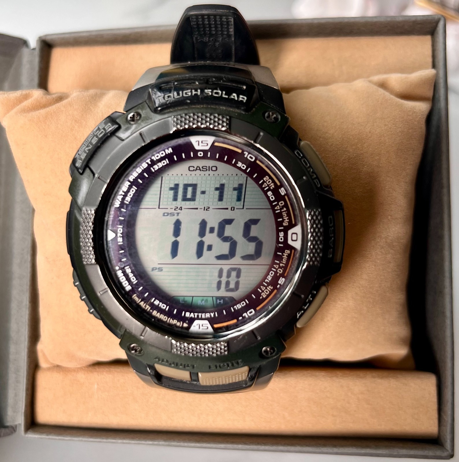 Casio Black PAG-80L PRO TREK Solar Power Mens Wristwa… - Gem
