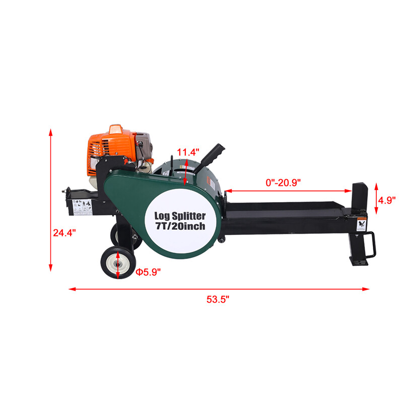 Double Flywheel Electric Log Splitter 7-Ton 2.7HP Hotizontal Auto ...
