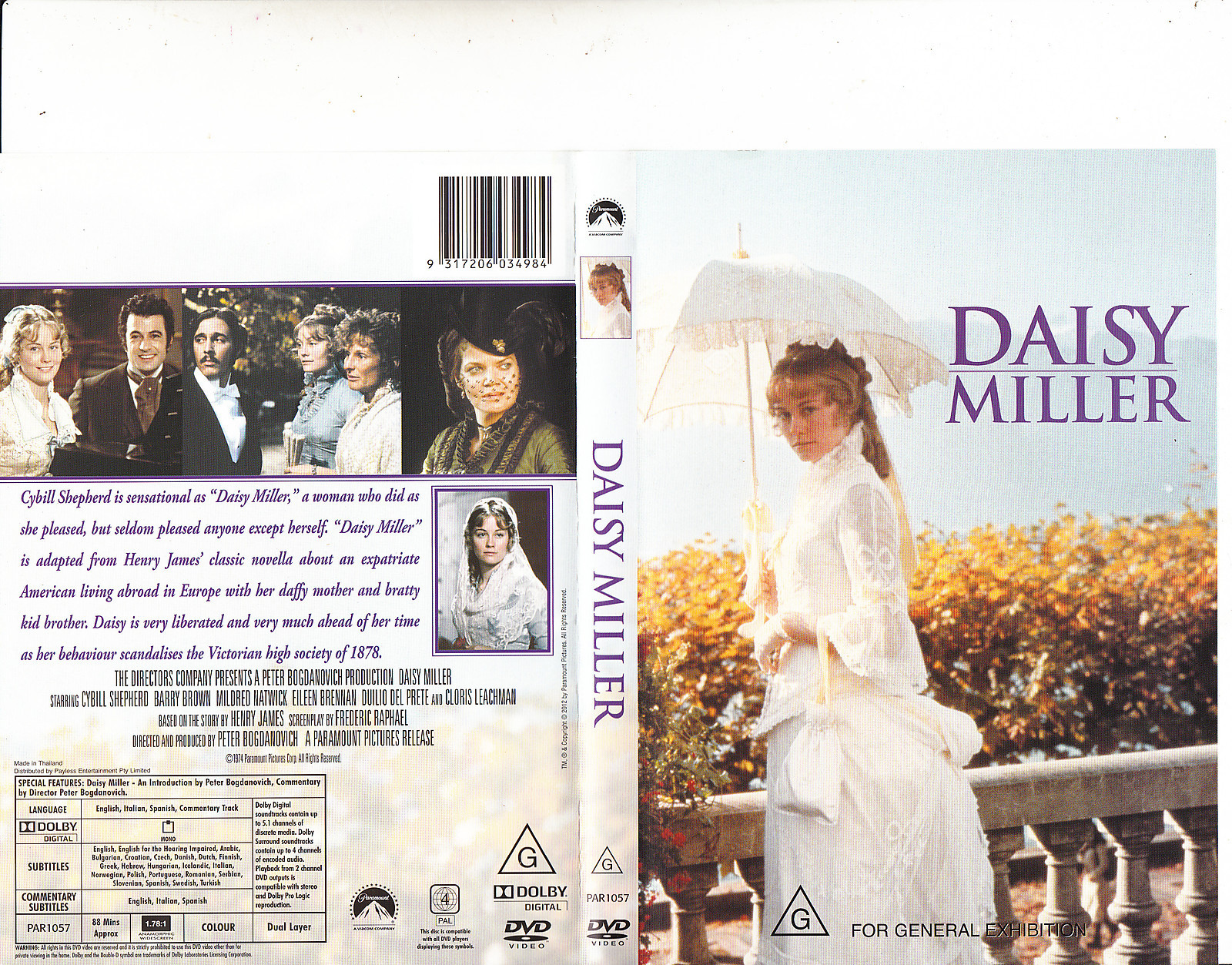 Daisy Miller-1974-Cybill Shepherd-Movie-DVD | eBay