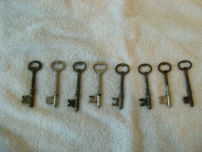 Lot of 8 Large Nosed Antique Metal Skeleton Keys for Vintage Doors | eBay