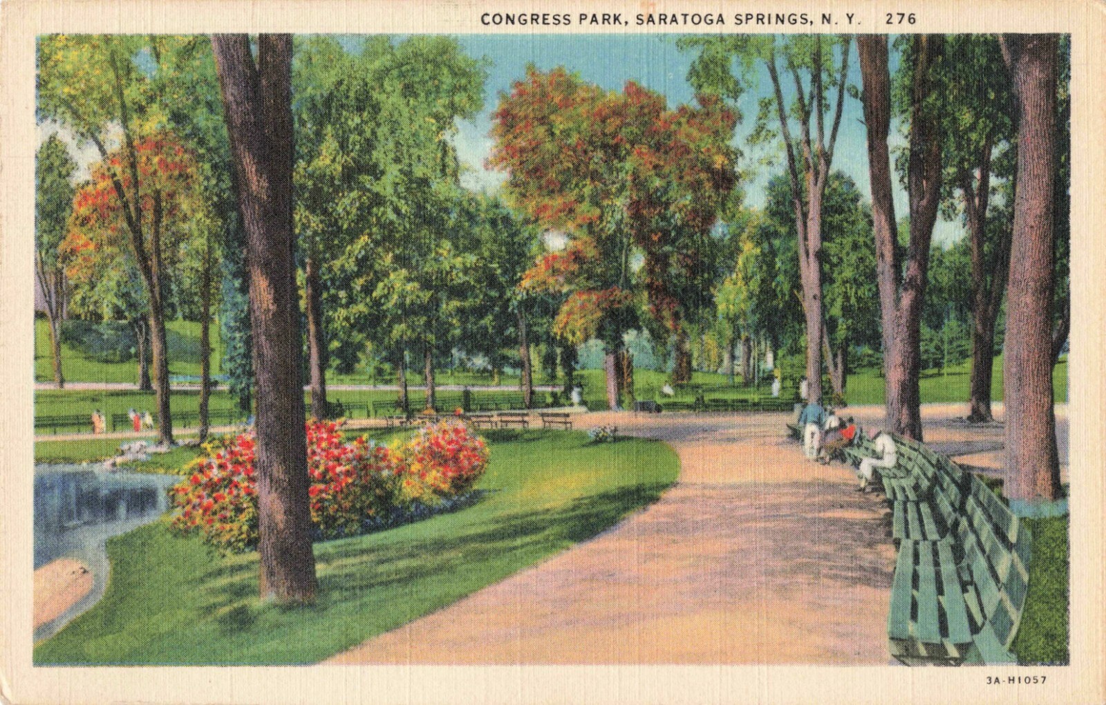 Postcard Congress Park Saratoga New York | eBay