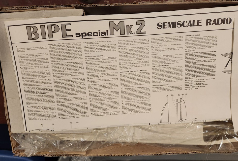 AVIOMODELLI BIPE SPECIAL MK.2 BI-PLANE GIANT RC GAS MODEL NEW IN BOX ...