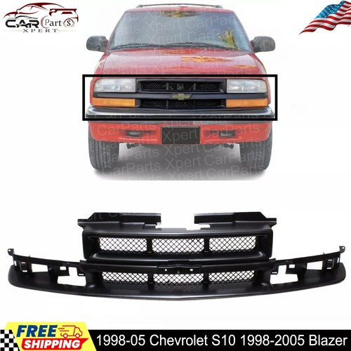 New Grille Assembly Black Shell & Insert For 1998-05 Chevrolet Blazer ...