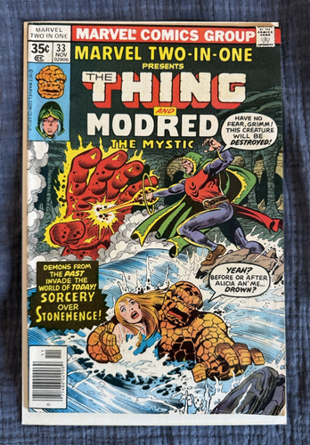 Marvel Comic Marvel Two-In-One #33 1977 VG/FN 5.0 Modred The Mystic Ron ...