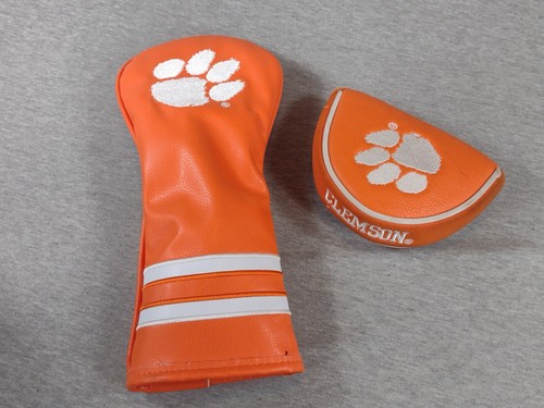Clemson Tigers Team Golf Club Lot 2 Head Covers Wood Putter Leather ...