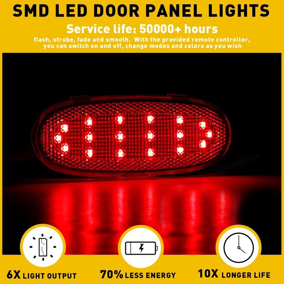 4pcs Side L&R Red Door Panel Courtesy 18LED Lights For Dodge Durango ...
