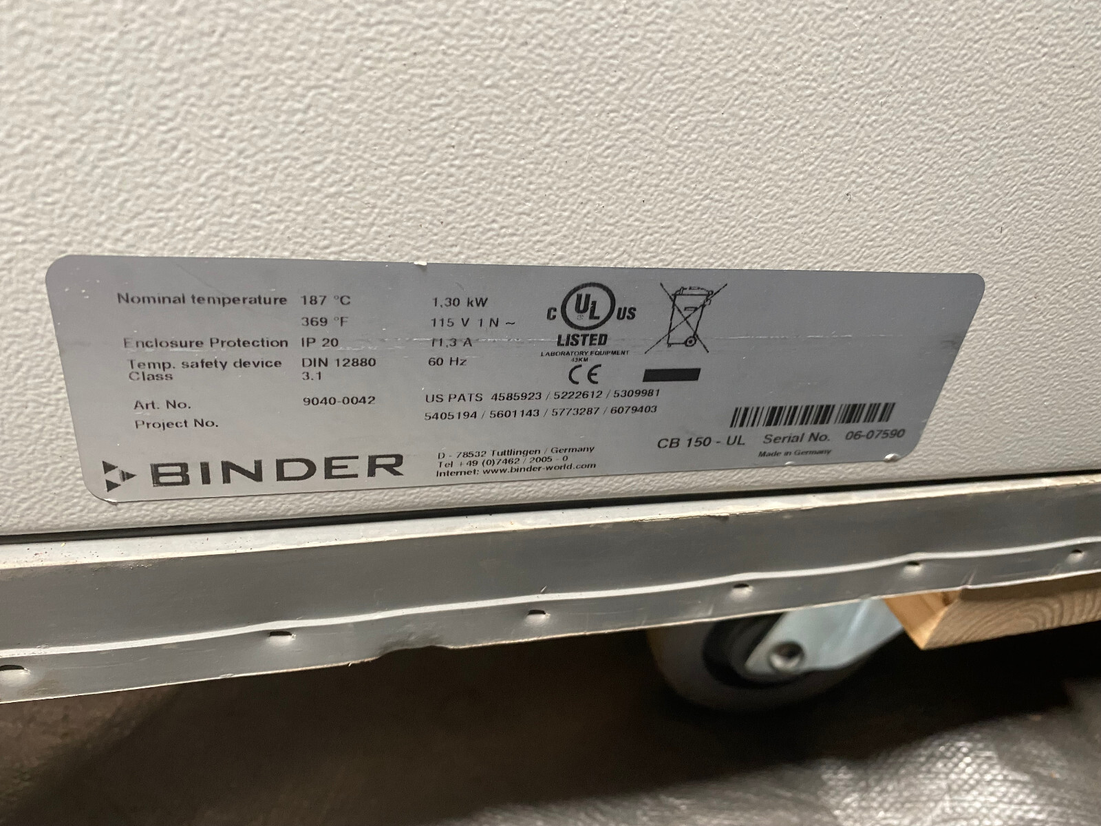 BINDER CB 150-UL CO2 150L INCUBATOR | eBay