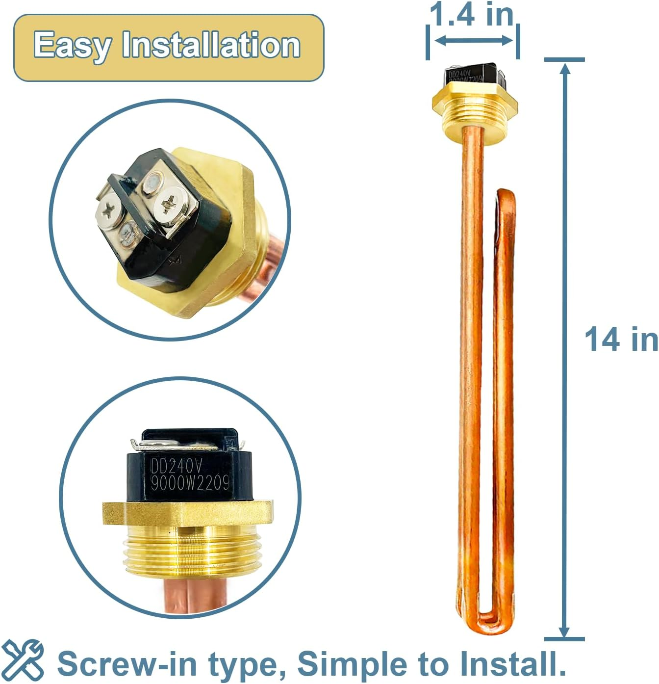 2-Pack HE 90240 240V Heating Element Richmond Electric Tankless Water ...