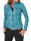Women’s Turquoise Blue Leather Jacket 100% Real Genuine Lambskin ...