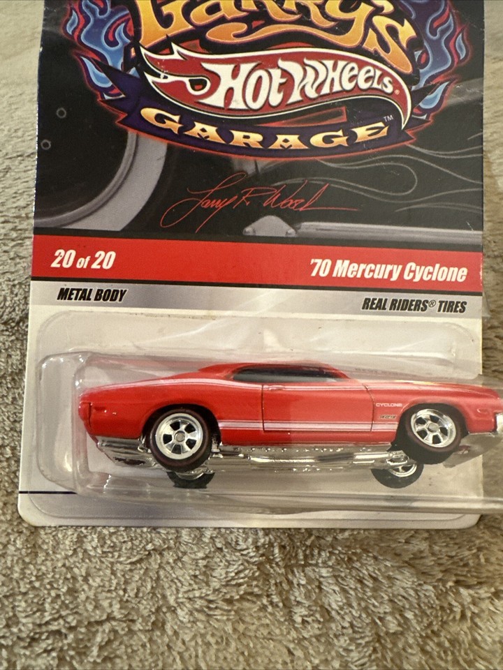 HOT WHEELS LARRY'S GARAGE '70 MERCURY CYCLONE RED Damaged Package(b2 ...