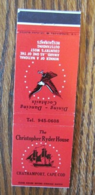 FAMOUS PEOPLE MATCHCOVER: SEAFARER CHRISTOPHER RYDER HOUSE (CHATHAMPORT ...