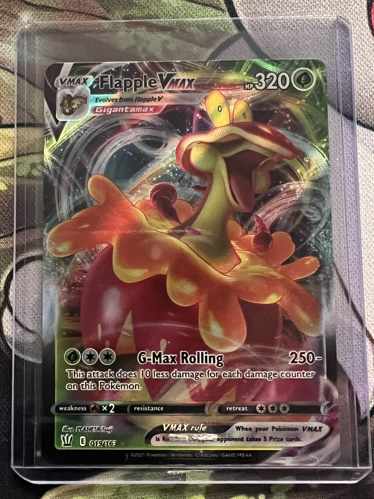 Flapple VMAX 019/163 Holo Ultra Rare Near Mint Battle Styles Pokemon ...