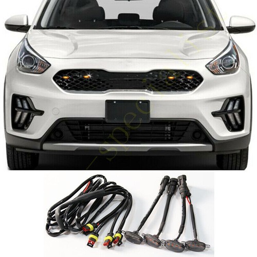 For Kia Niro 2014-2024 Raptor Style Grill Amber LED smoke Marker Light ...