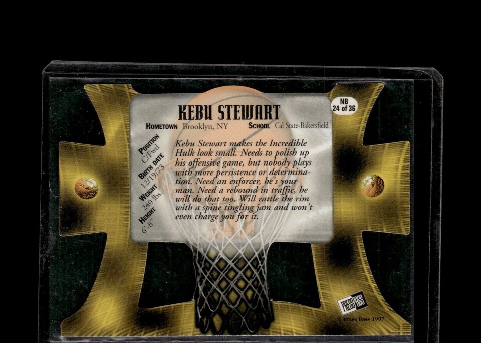 Kebu Stewart 1997 Press Pass Net Burners NBA Basketball Card #NB24 ...