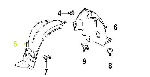 Mercedes - Benz S Class OEM Fender Liner Splash Guard 2216901730 Front ...