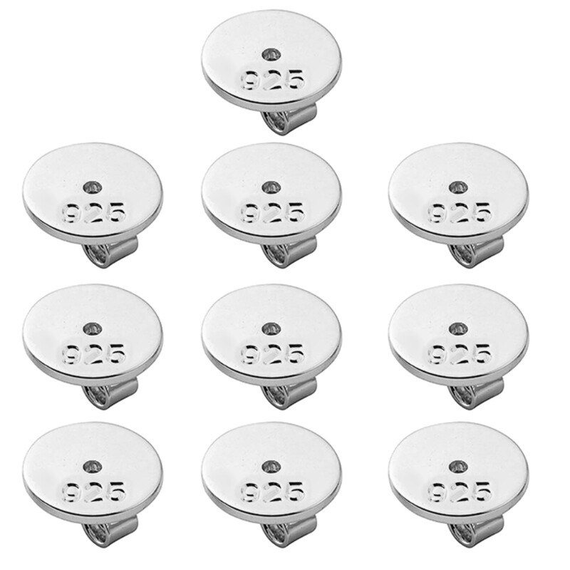 10pcs Metal Round Disc Earrings Stoppers Ear Studs Closure Ear Closures ...