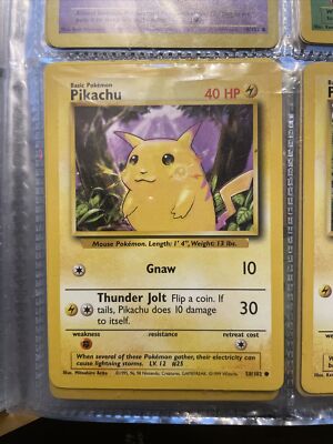 MINT PIKACHU 58/102 1ST EDITION Base Set YELLOW CHEEKS Pokemon Card | eBay