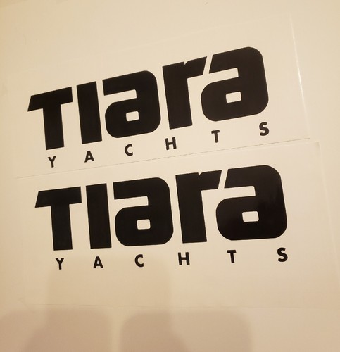 TIARA YACHTS Letters 18" Black Decals Vinyl Replacement New Stickers ...