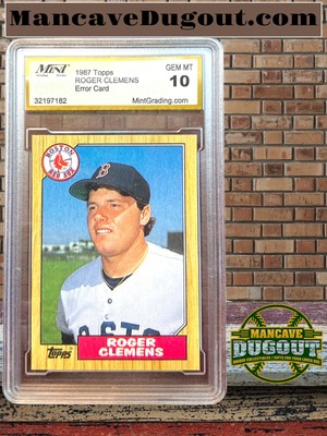 1987 Topps Roger Clemens - #340 ERROR Card- - Mint Grading 10 Gem Mint ...