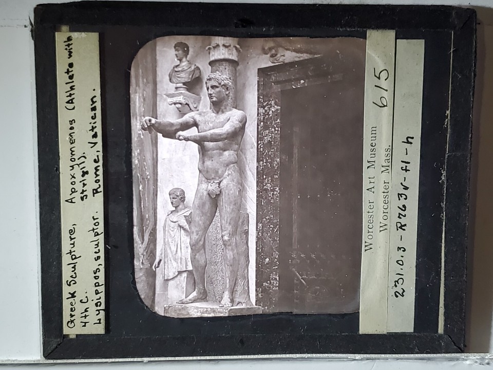 Apoxyomenos (Athlete With Strigil), Rome, Varican, Magic Lantern Glass ...