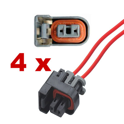 Fuel Injection Connectors - DELPHI with cable (4 x FEMALE) Injector ...