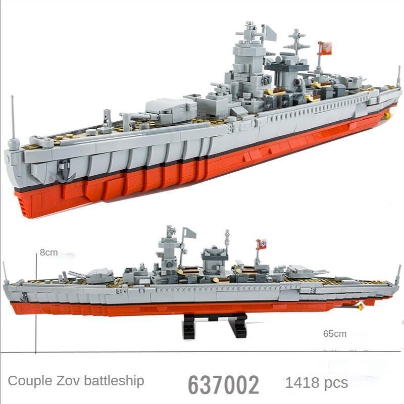 WW2 KMS Bismarck Battleship MOC Building Blocks Set, Military Warship ...
