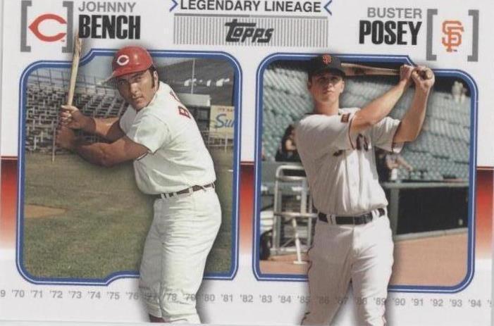 2010 Topps - Legendary Lineage Buster Posey, Johnny Bench #LL74 (RC ...