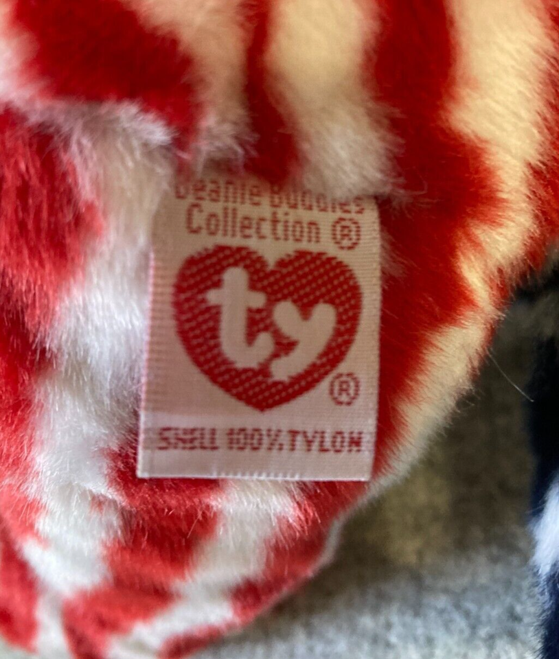Vintage 1999 Ty Beanie Buddie Baby Bear Spangle USA Flag Red White Blue Big 13" | eBay