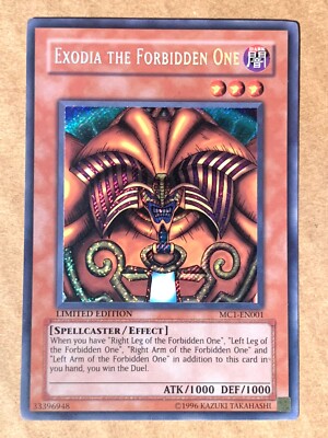 yugioh Exodia The Forbidden One MC1-EN001 Secret Rare Limited Edition ...