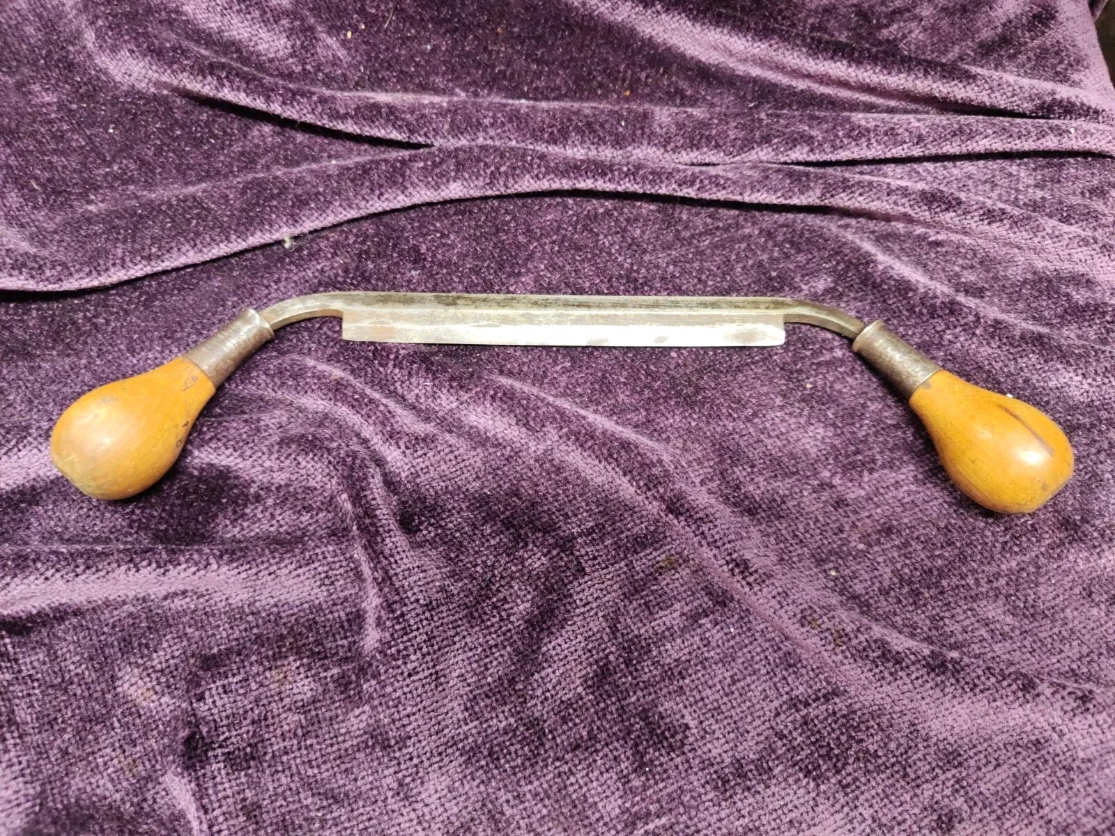 vintage draw knife,wood shaver,bark remover 6" Angled Wood Handles | eBay