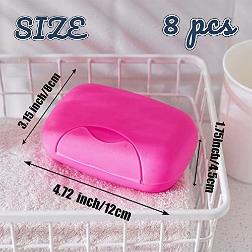 8 Pcs Plastic Soap Case Holder,Soap Dish Container,4 Colors Portable ...